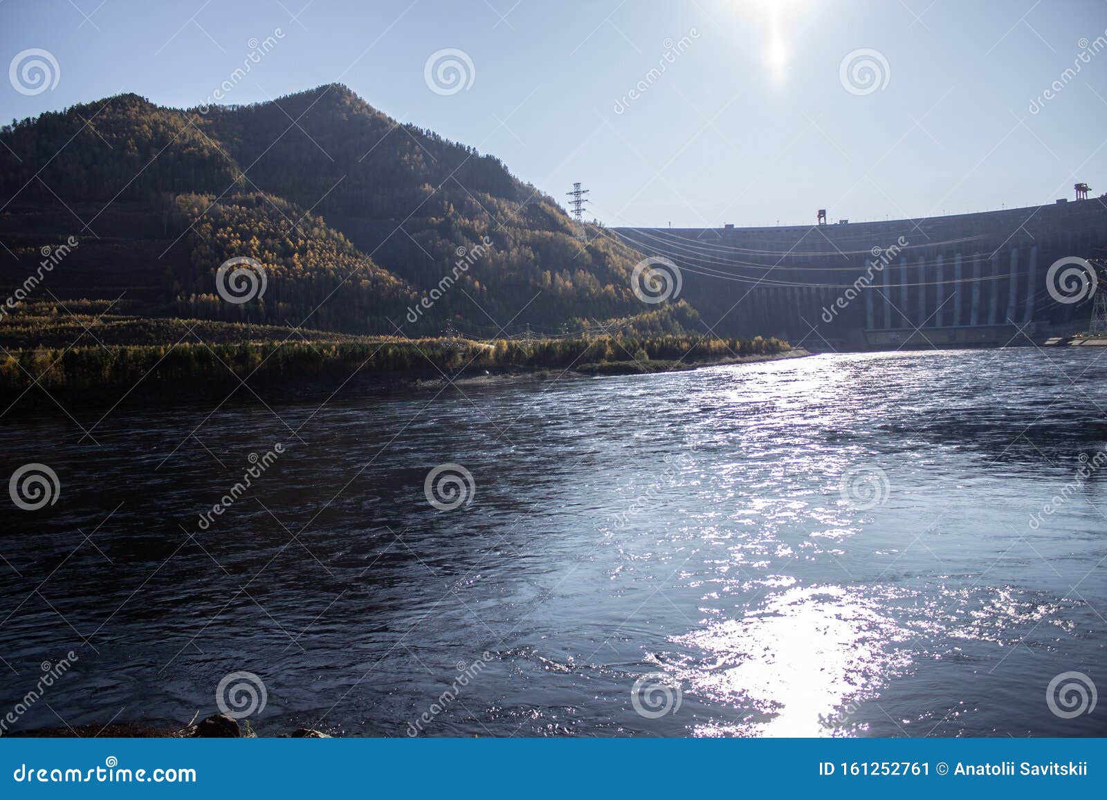 A Large and Very High Hydroelectric Dam in Russia Stock Image - Image ...