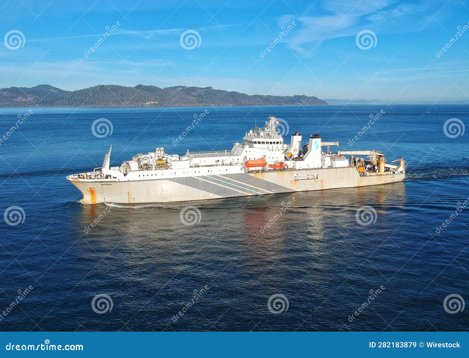 Large Vessel Sailing through a Tranquil Body of Water Editorial Stock ...