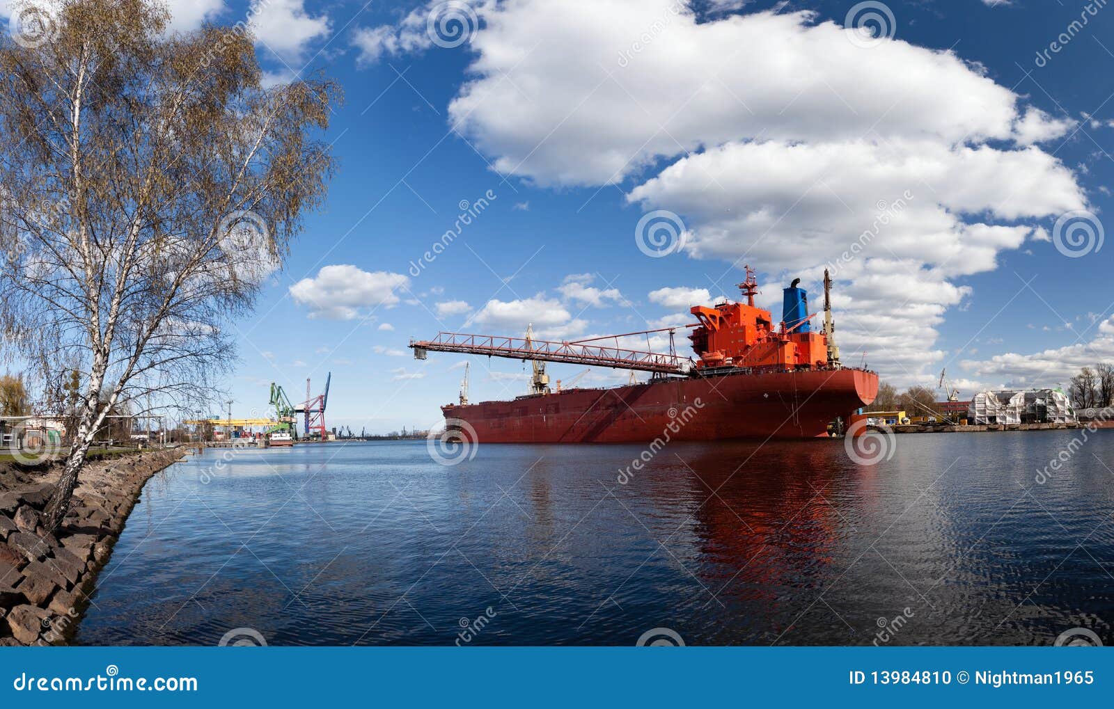 Large vessel in shipyard stock photo. Image of harbor - 13984810