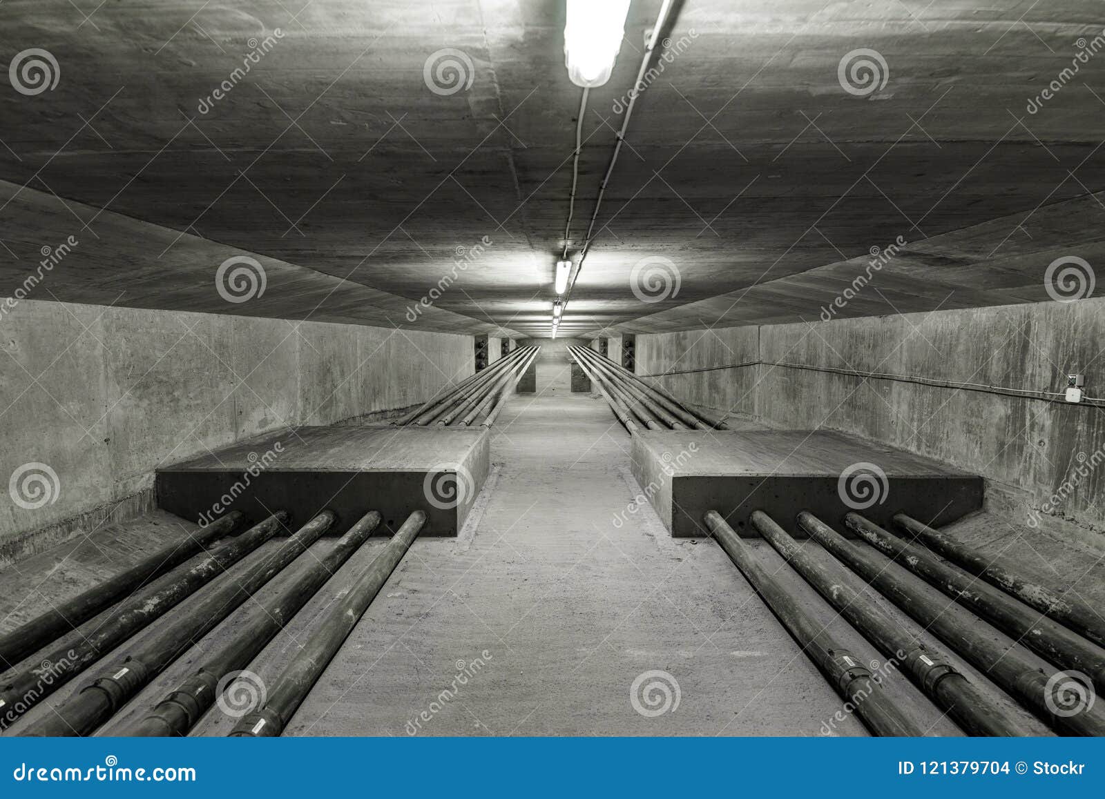 Illuminated Inside of Modern Bridge Stock Photo - Image of scenic ...