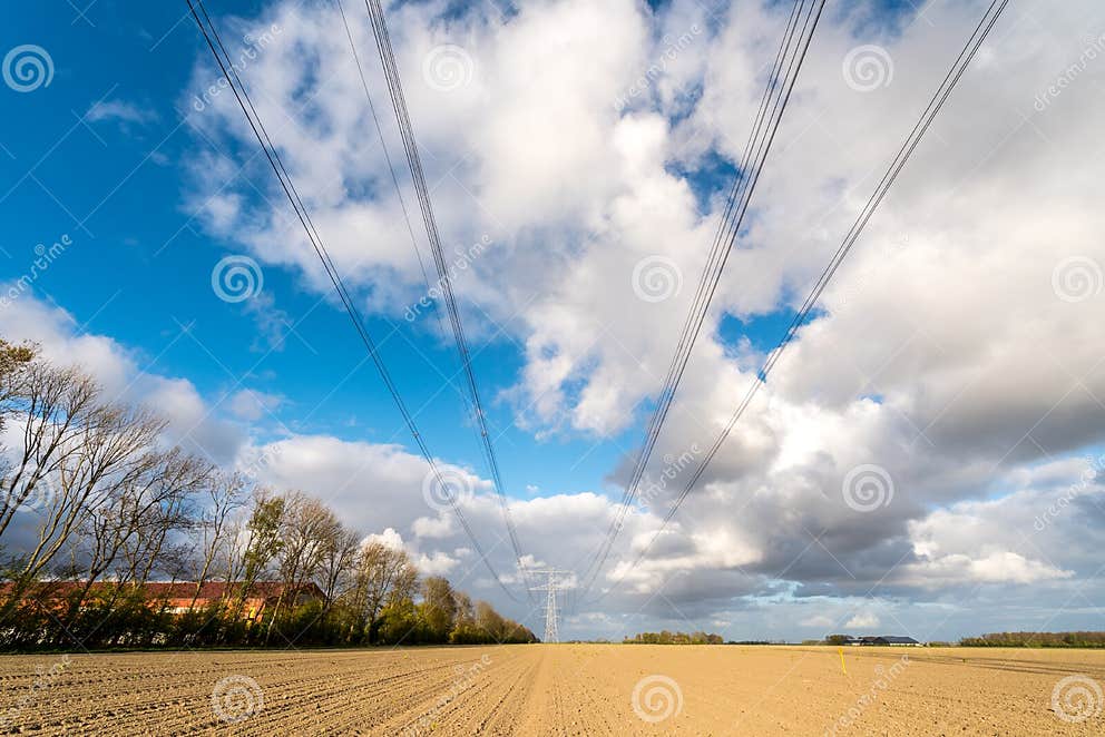 Modern high powerlines stock photo. Image of infrastructure - 106825886