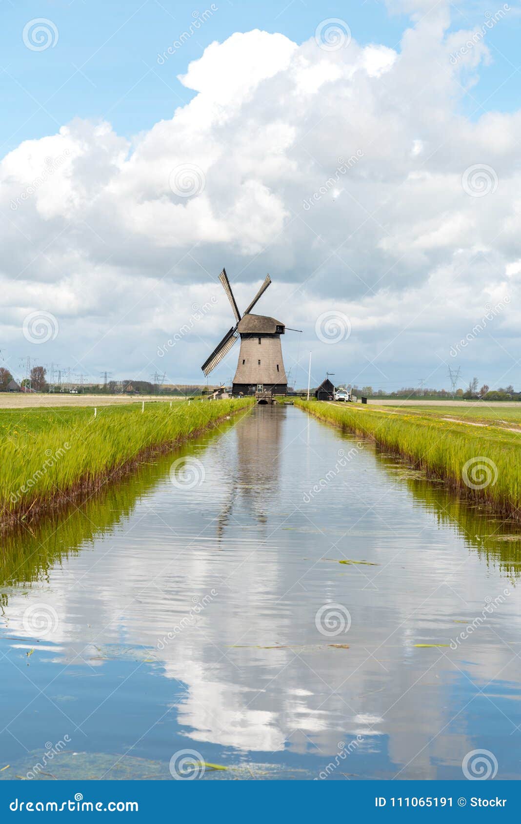 Old wooden windmill stock image. Image of holland, history - 111065191
