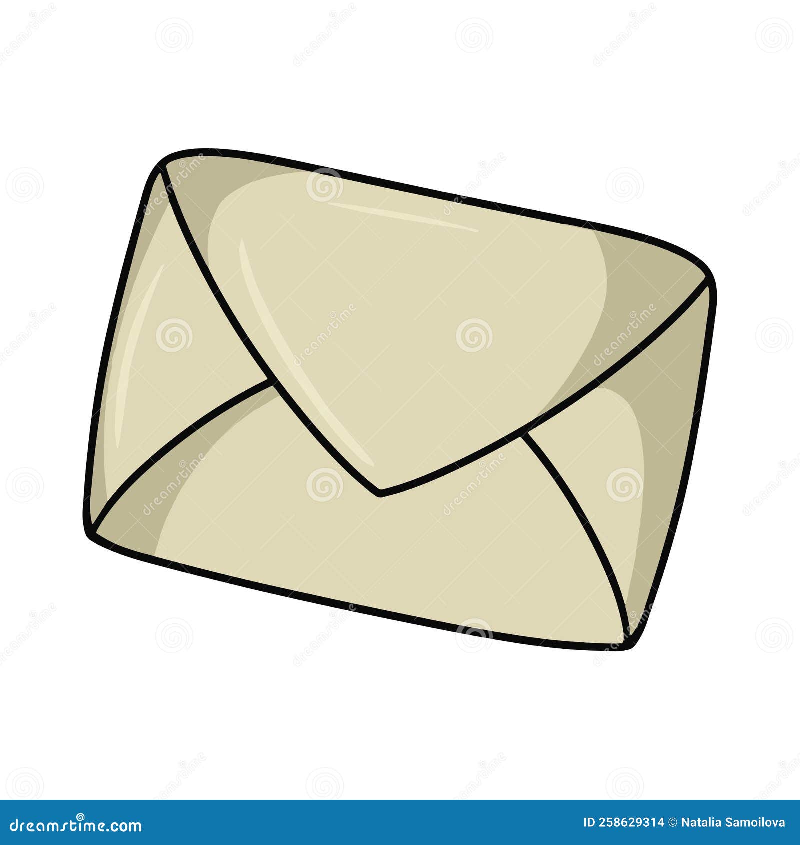 Large Vintage Closed Envelope, Vector Cartoon Stock Vector ...