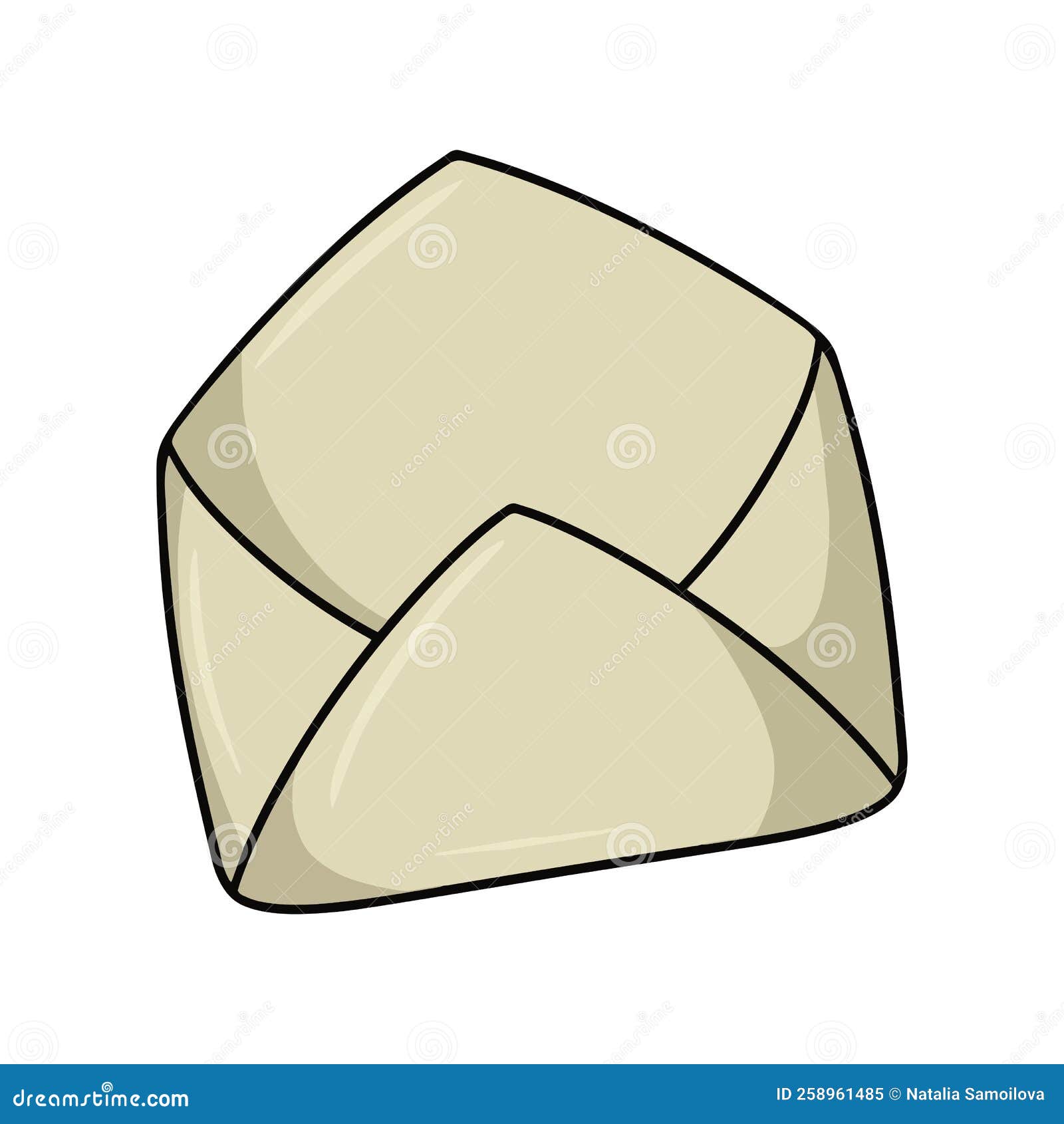 Large Vintage Open Empty Envelope, Letter, Cartoon-style Vector Stock ...