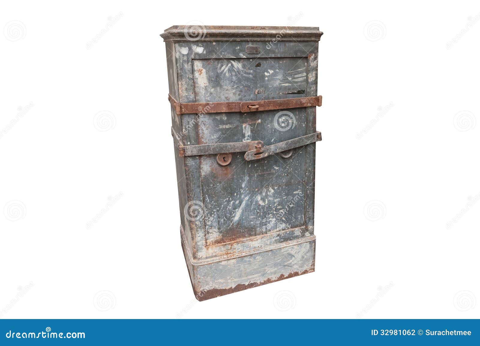 Large Vintage Safe, Strong Box. Stock Photo - Image of clipping ...