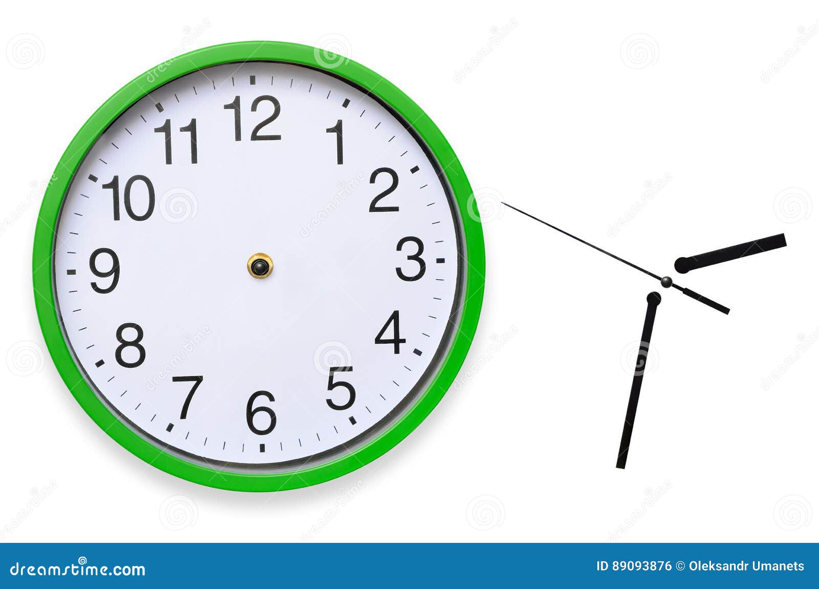 Large, Wall, Analog Clock Isolated on White Background Stock Photo ...