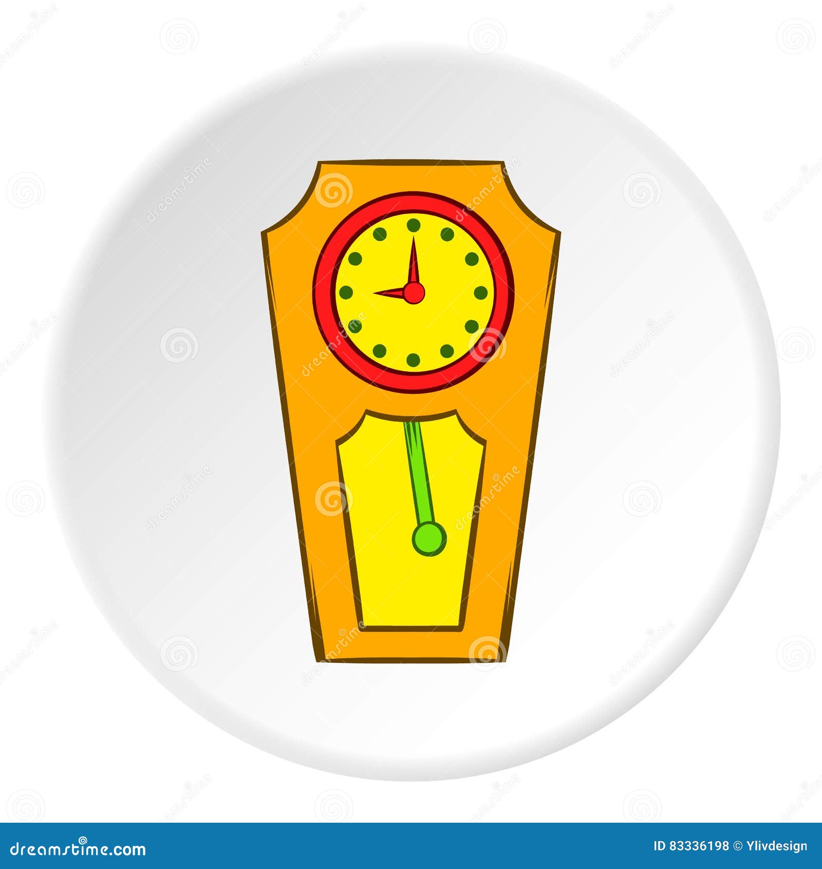 Large Wall Clock Icon, Cartoon Style Stock Vector - Illustration of ...