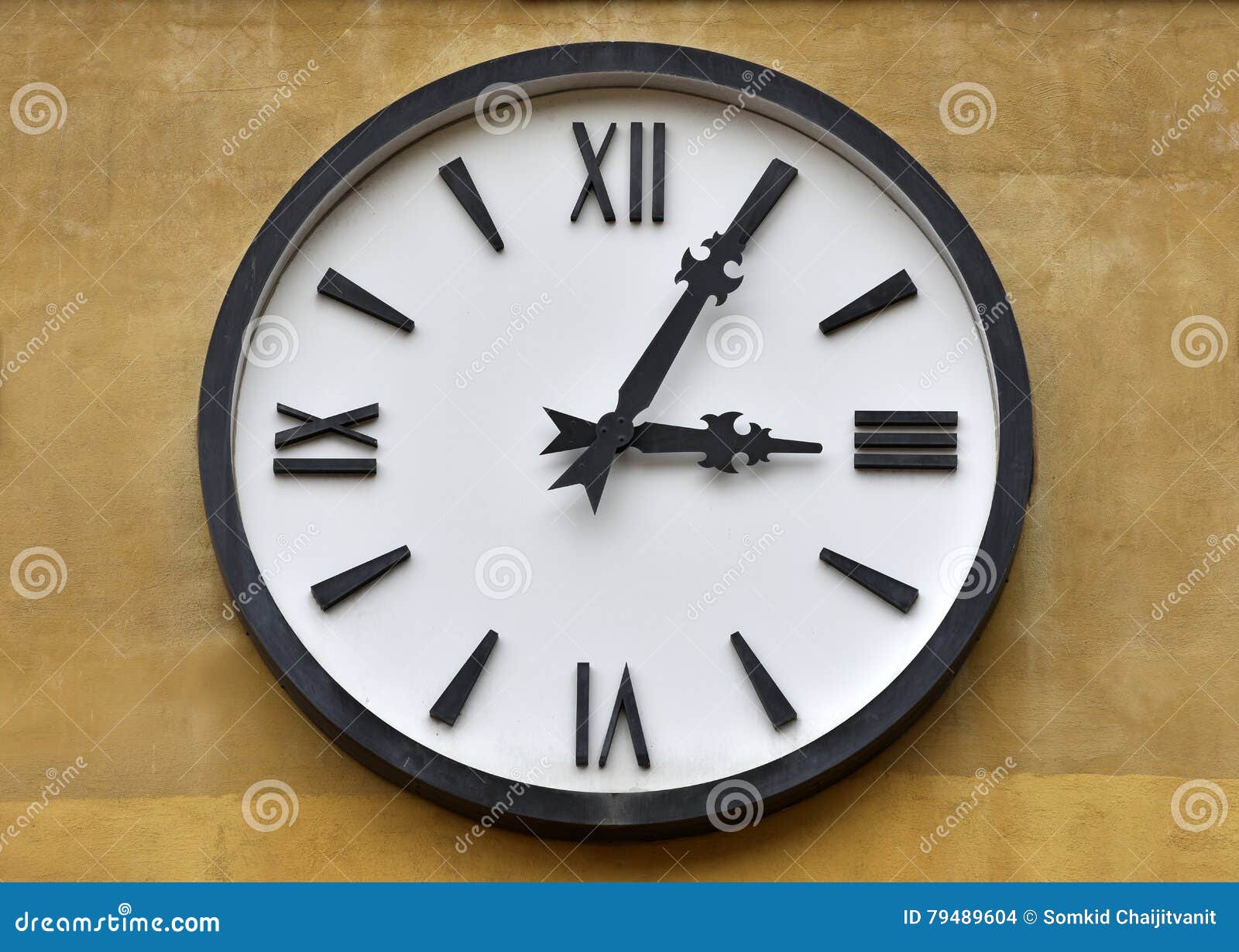 Large Wall Clock Roman Numerals Stock Photo - Image of office, isolated ...