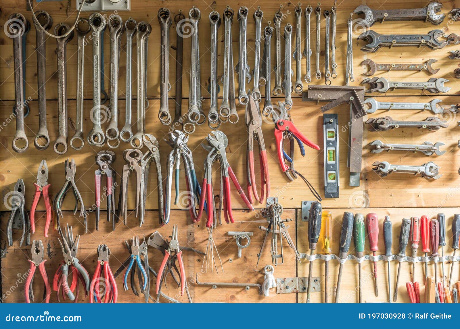 Large Wall Full of Tools in a Traditional Workshop Stock Photo - Image ...
