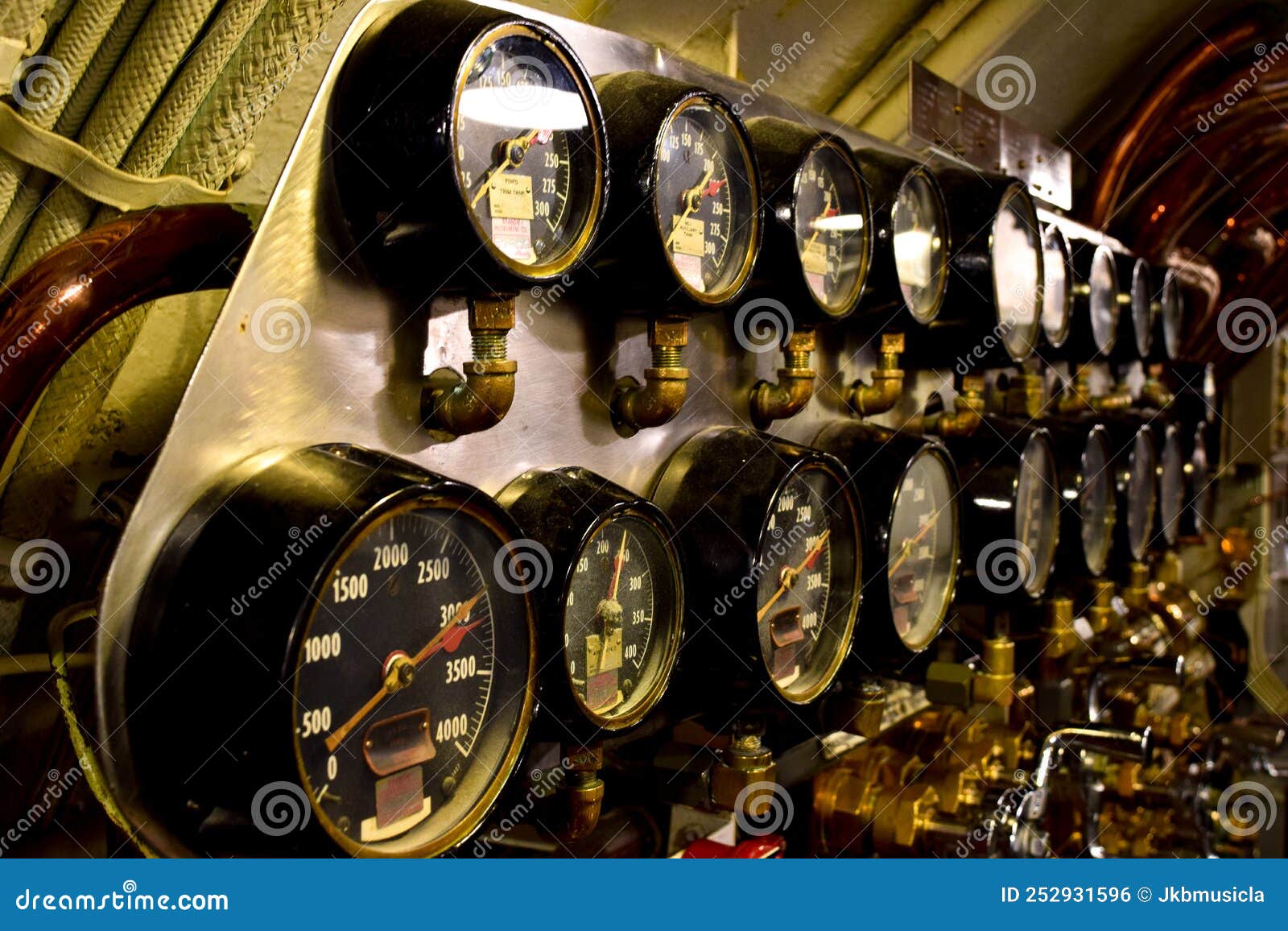 Large Wall of Meters and Gauges Stock Photo - Image of tools, equipment ...