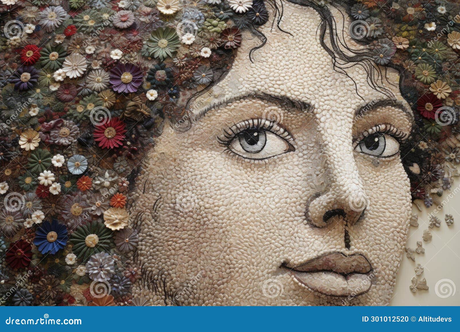 A Large Wall Mural Made from Thousands of Tiny Buttons Stock ...