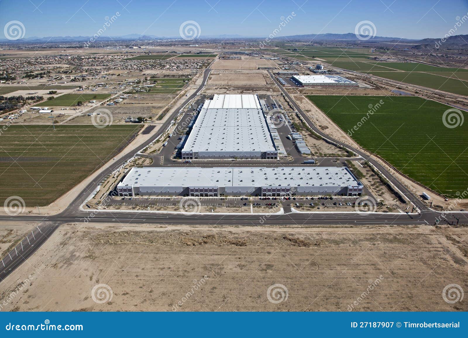 Large Warehouse Buildings from Above Stock Image - Image of shipping ...