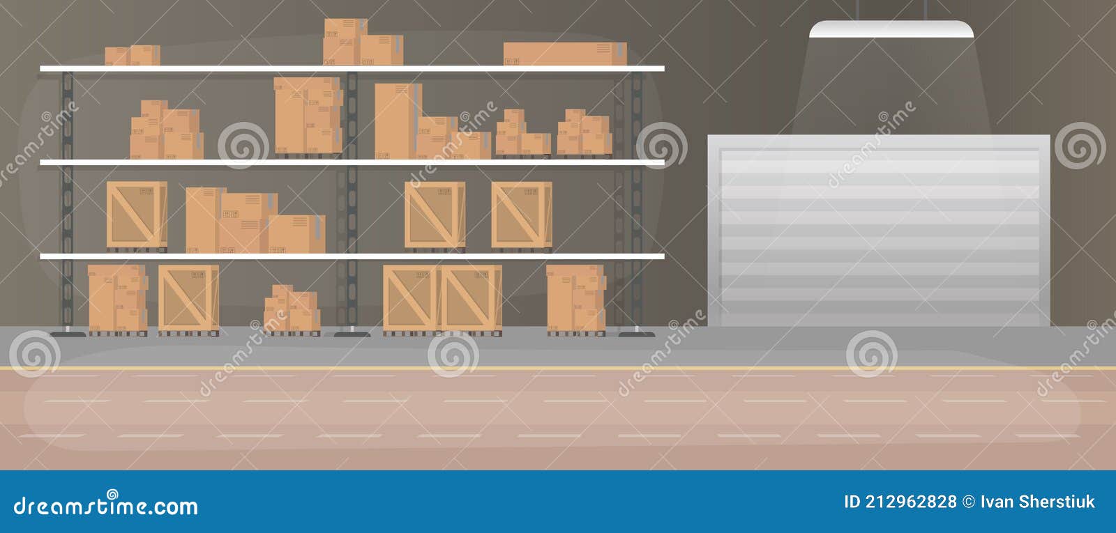 Large Warehouse with Drawers. Rack with Drawers and Boxes. Carton Boxes ...