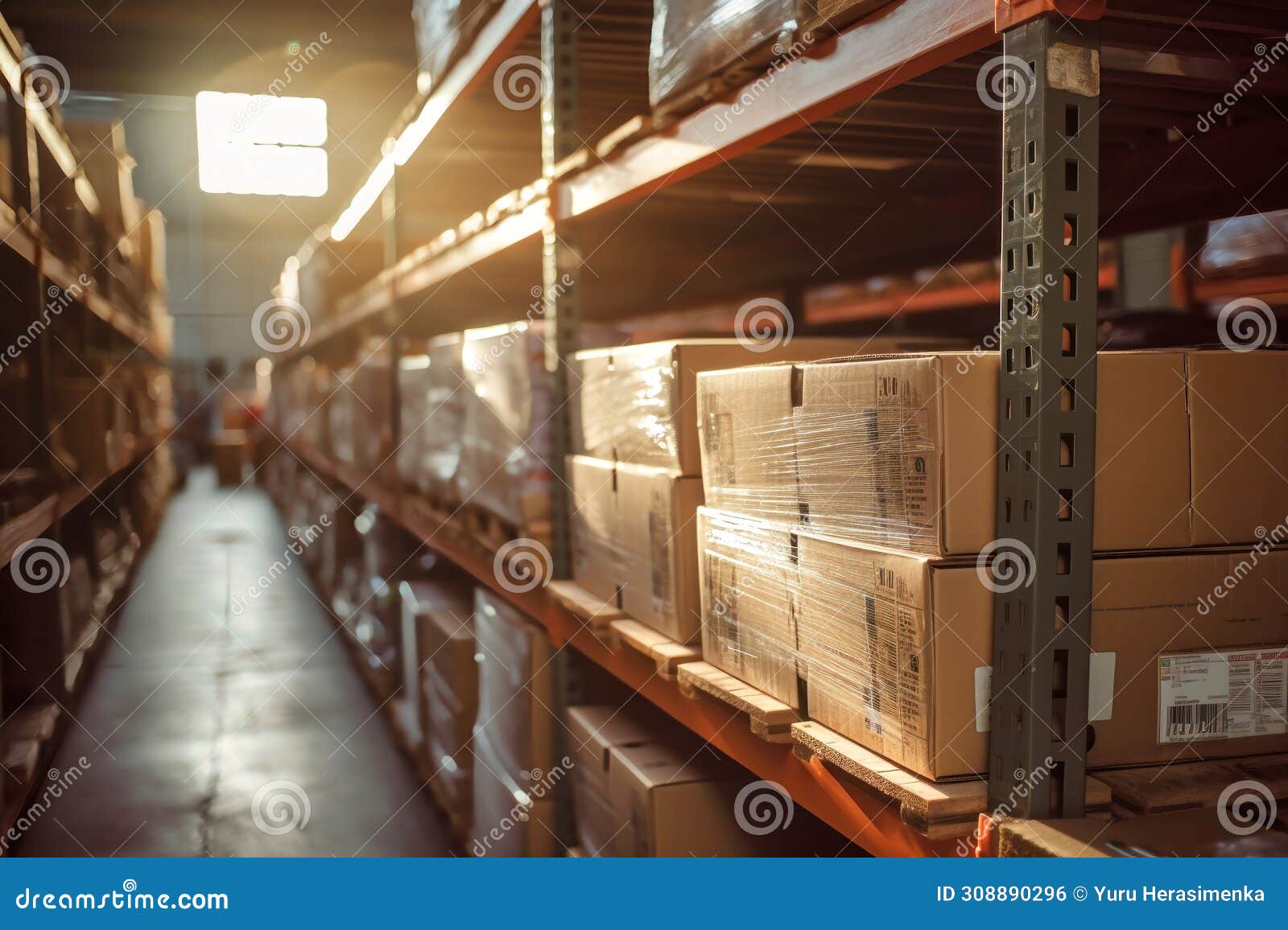 A Large Warehouse Jam-packed with Numerous Boxes Stacked from Floor To ...