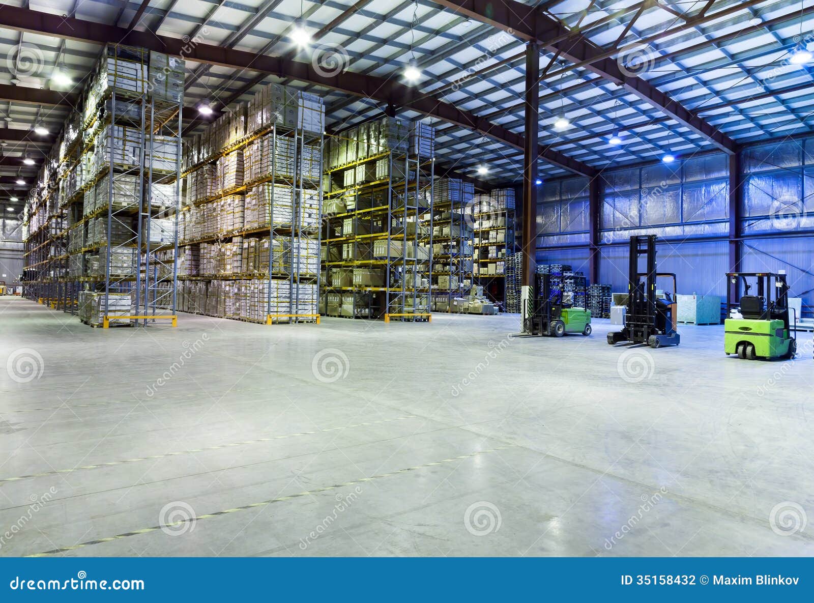 Large warehouse stock photo. Image of depot, cargo, column - 35158432