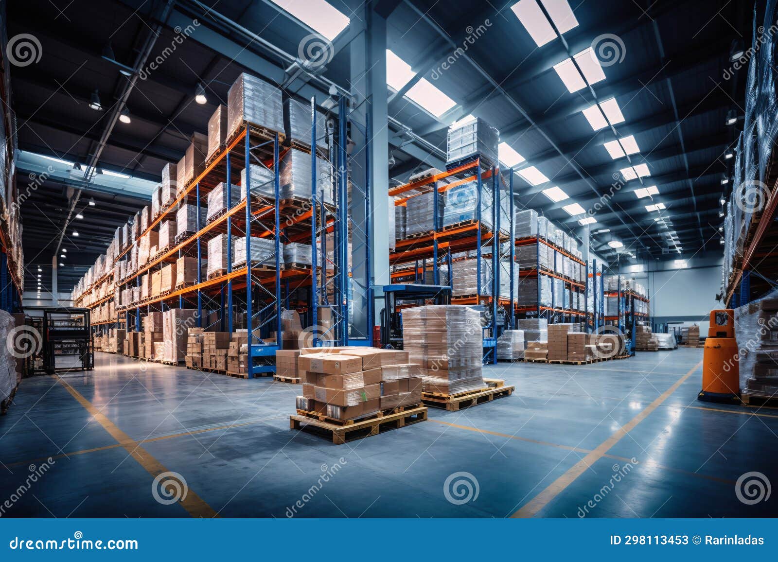 Large Warehouse with Pallet Racks, Industrial Storage Solutions Stock ...