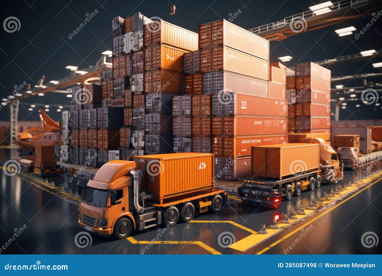 A Large Warehouse with Rows of Multiple Stacks of Boxes and Merchandise ...