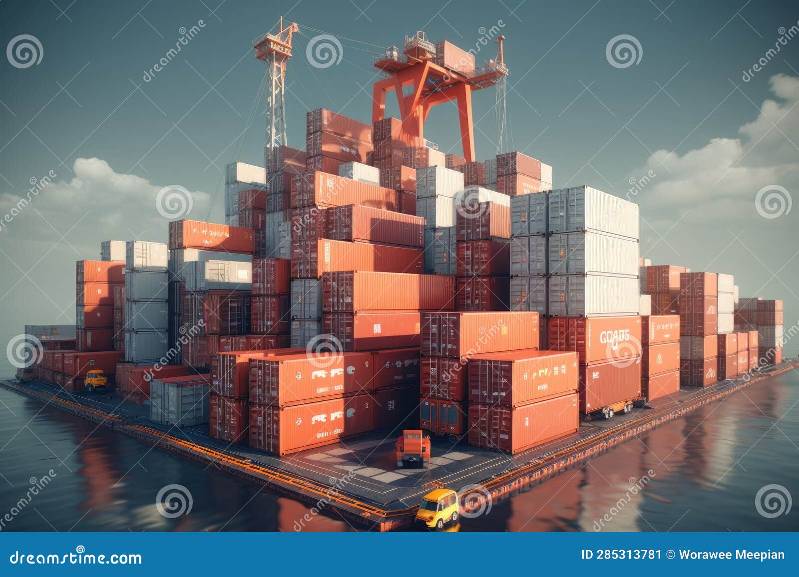 A Large Warehouse with Rows of Multiple Stacks of Boxes and Merchandise ...