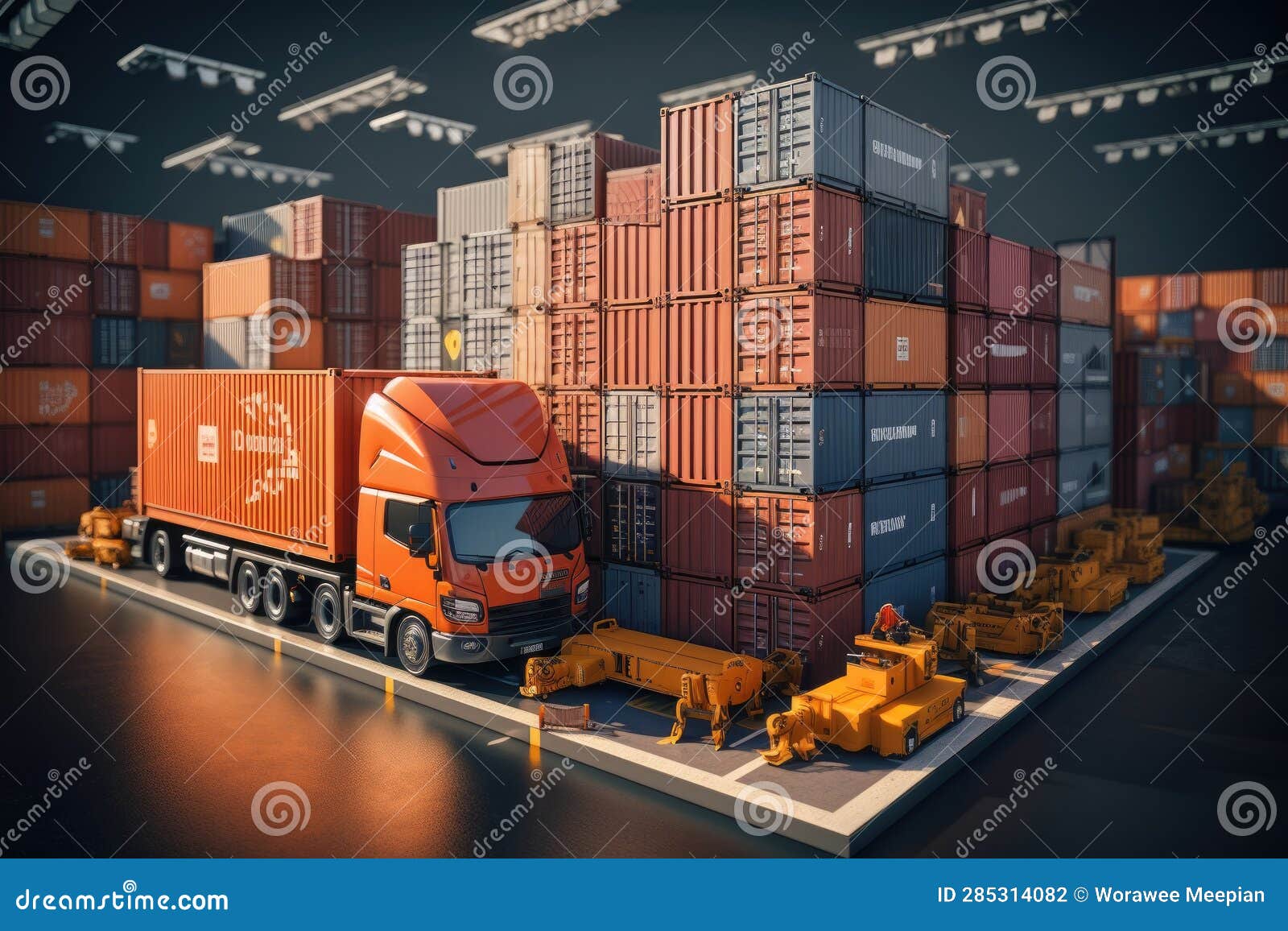 A Large Warehouse with Rows of Multiple Stacks of Boxes and Merchandise ...