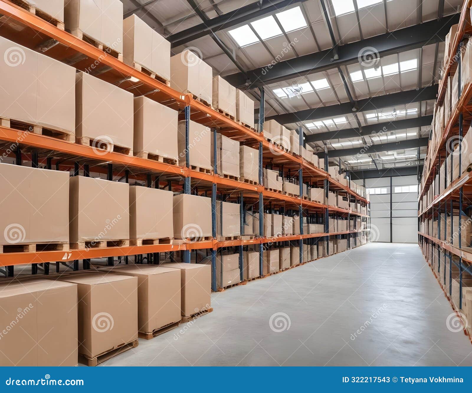 Large Warehouse Storage Shelves Full of Cardboard Boxes Stock Image ...