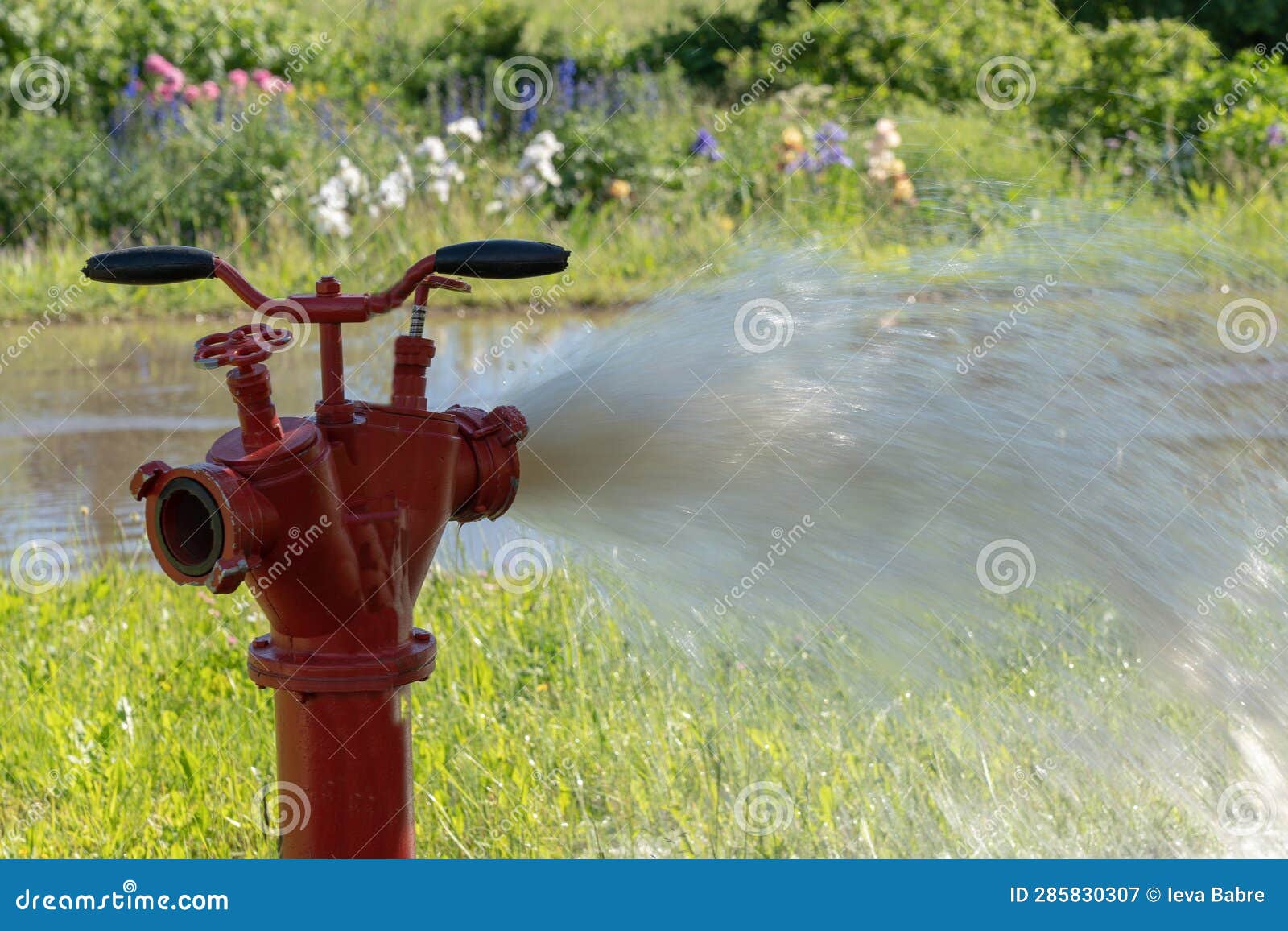 Large Water Jet from Hydrant Stock Image - Image of pressure, outside ...