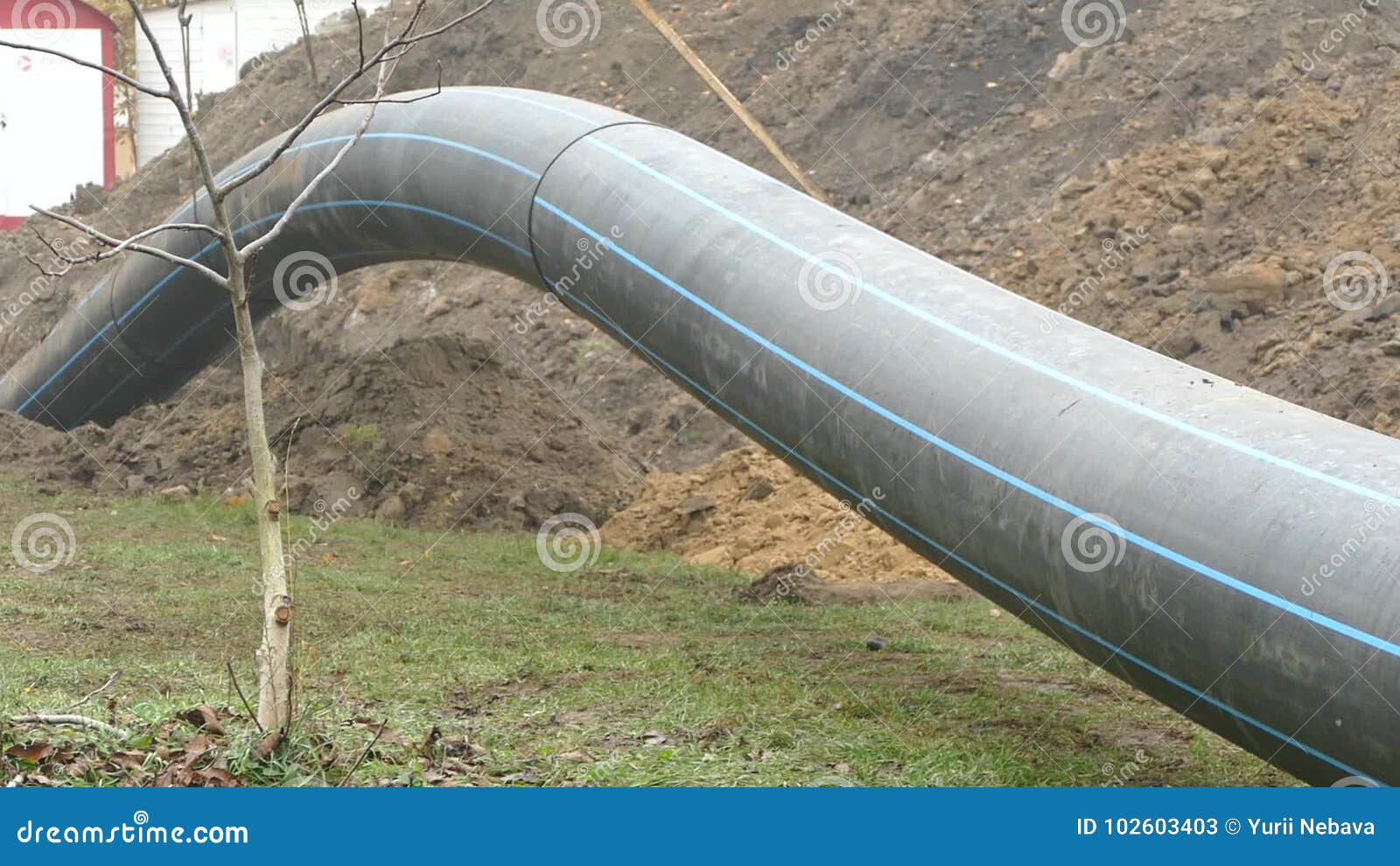 Large water pipe. stock video. Video of blue, basement - 102603403
