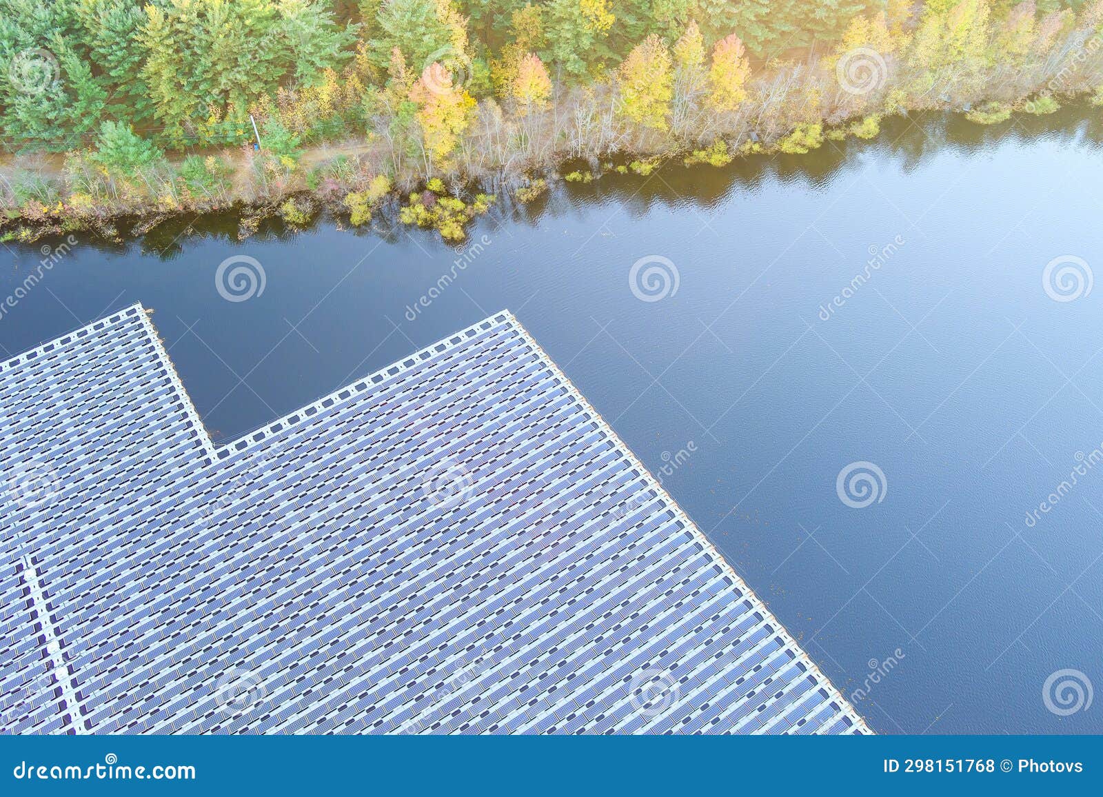 A Large Water Pond with Floating Solar Panels for Generation of ...