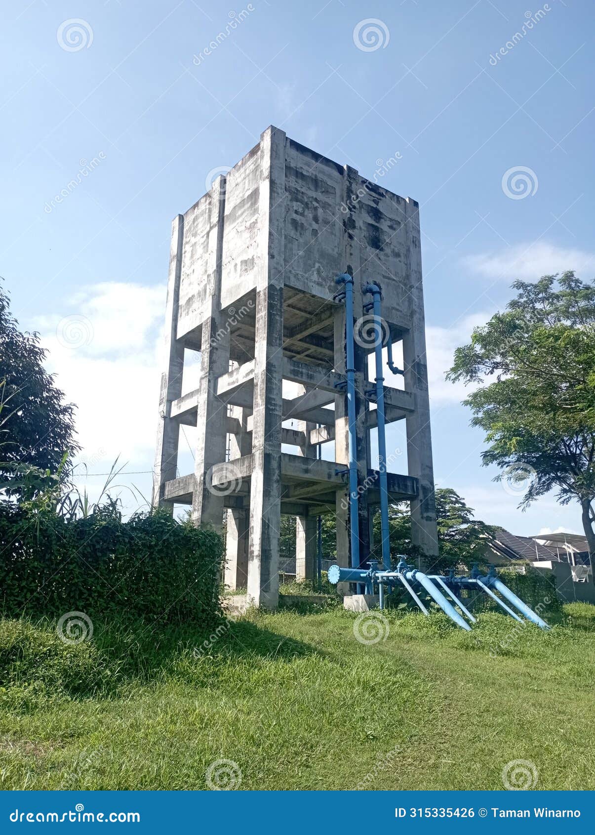 Large Water Tower from Cement Box Stock Photo - Image of large, tower ...