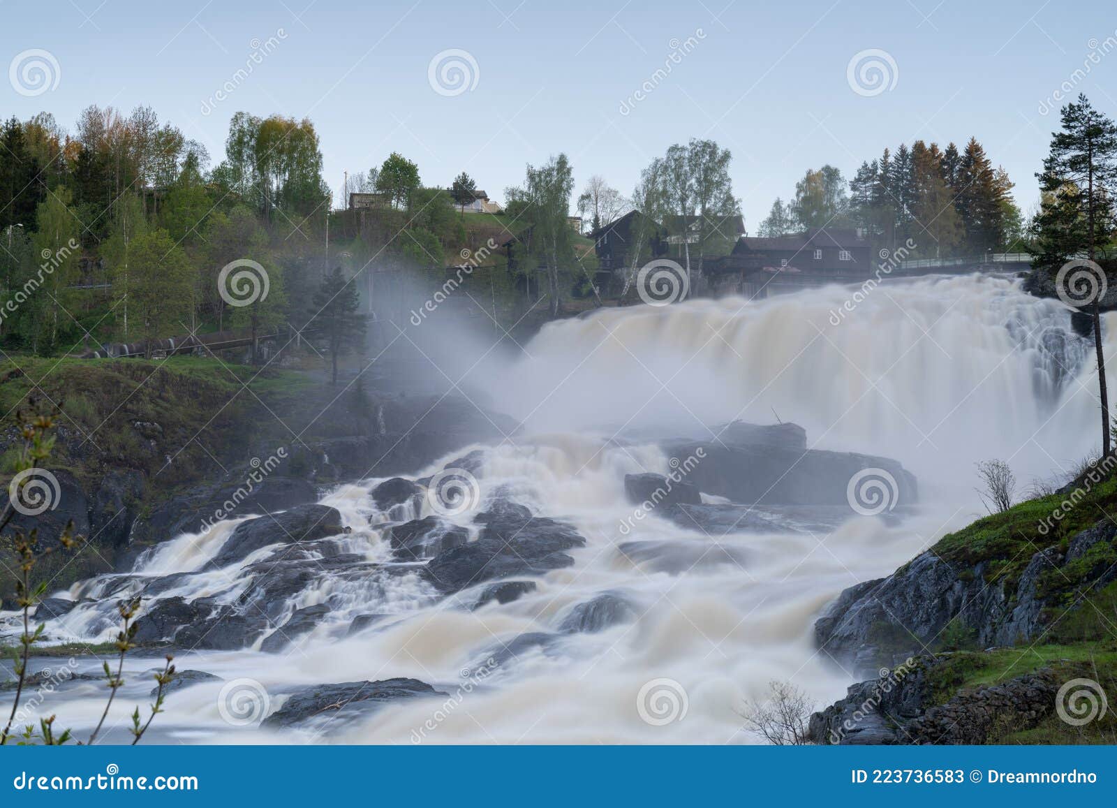 Large Waterfall after Heavy Rainfall Stock Image - Image of flow ...