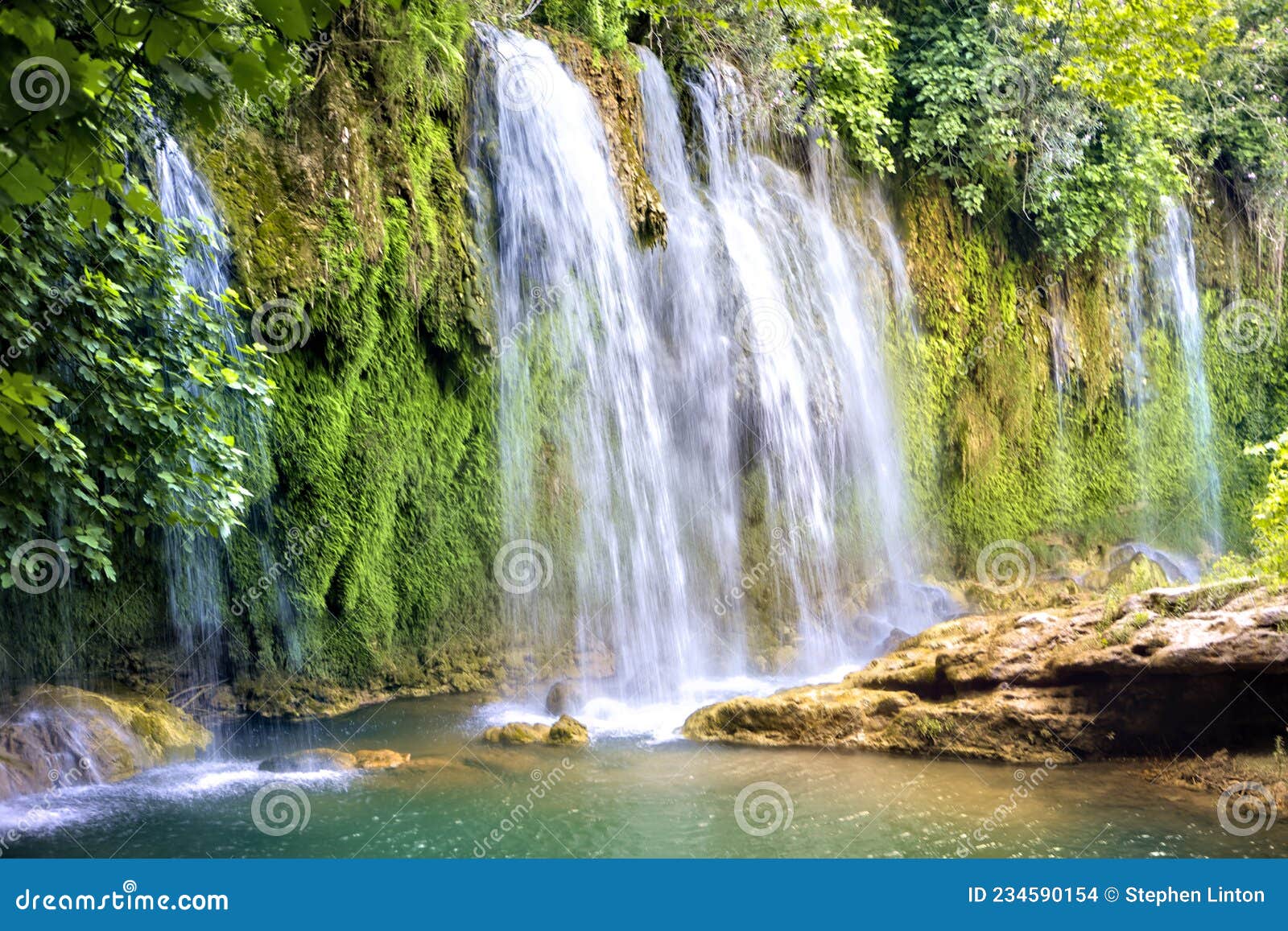 Waterfalls in Side, Turkey stock photo. Image of terrain - 234590154
