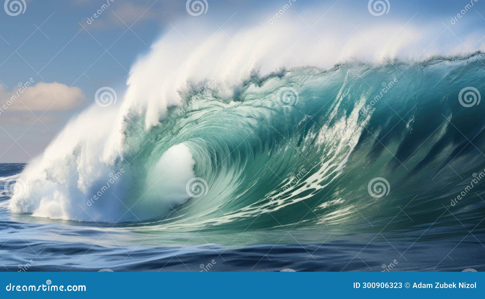 A large wave in the ocean stock illustration. Illustration of ...