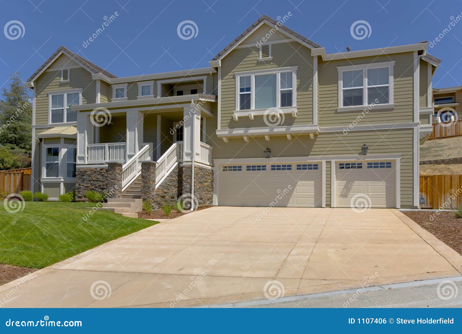Large and Well Built Custom Home Stock Photo - Image of landscape ...