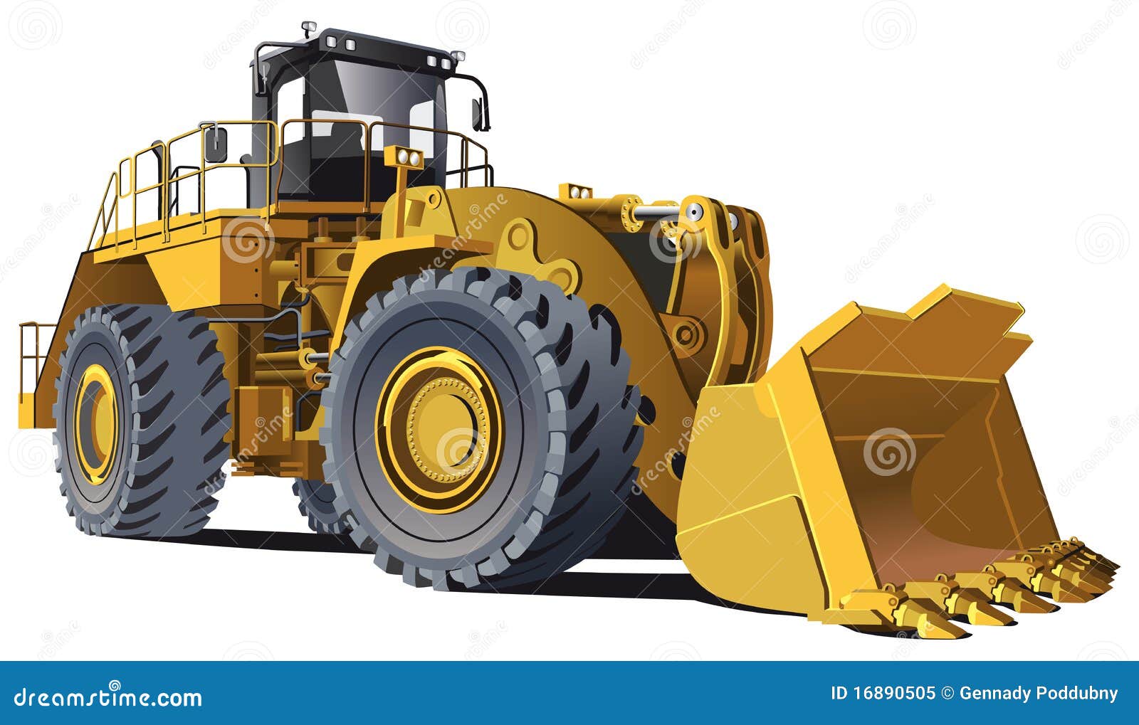 Large wheel loader stock vector. Illustration of bulldozer - 16890505