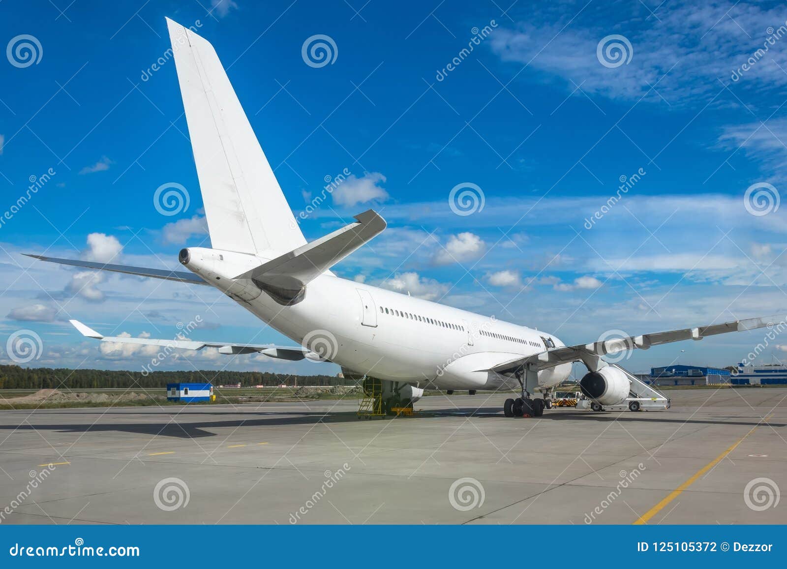 White Aircraft On The Blue Sky Background Royalty-Free Stock ...