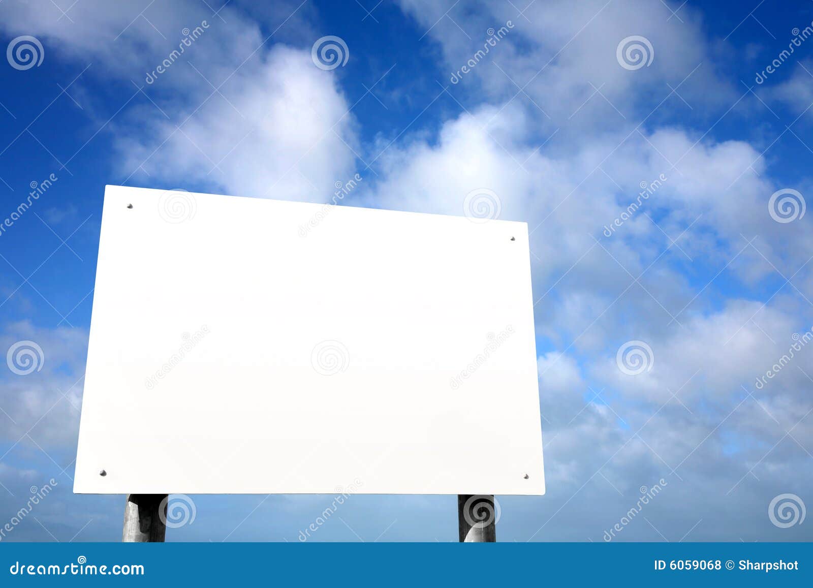 Large white blank sign. stock photo. Image of background - 6059068