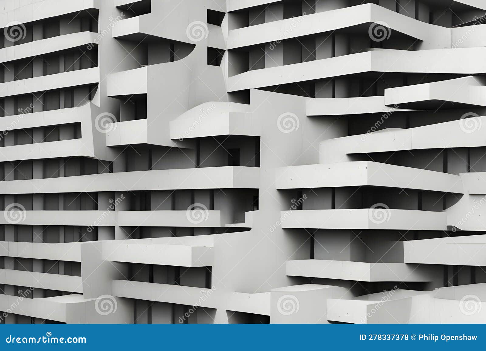 Large White Brutalist Modern Architectural Facade Abstract Background ...