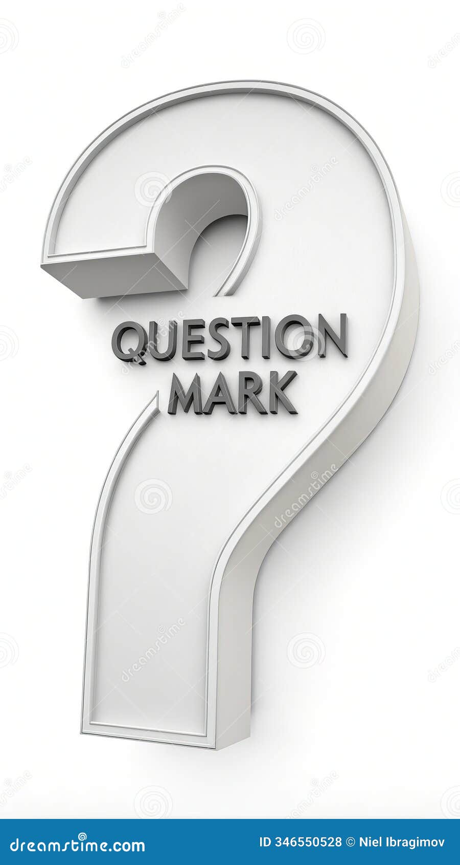 Large White 3d Question Mark with Shadow Effect on Neutral Background ...