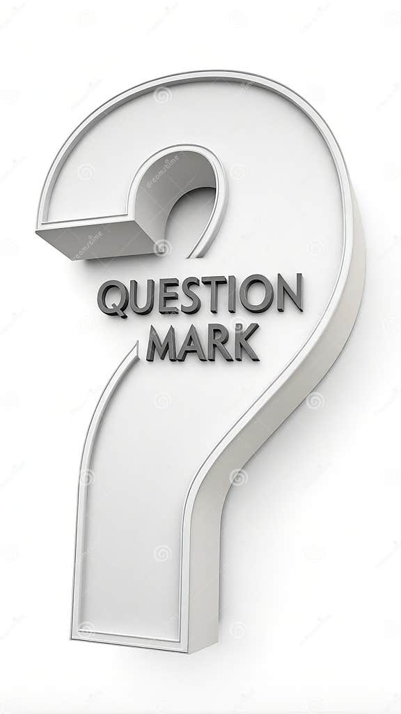 Large White 3d Question Mark with Shadow Effect on Neutral Background ...