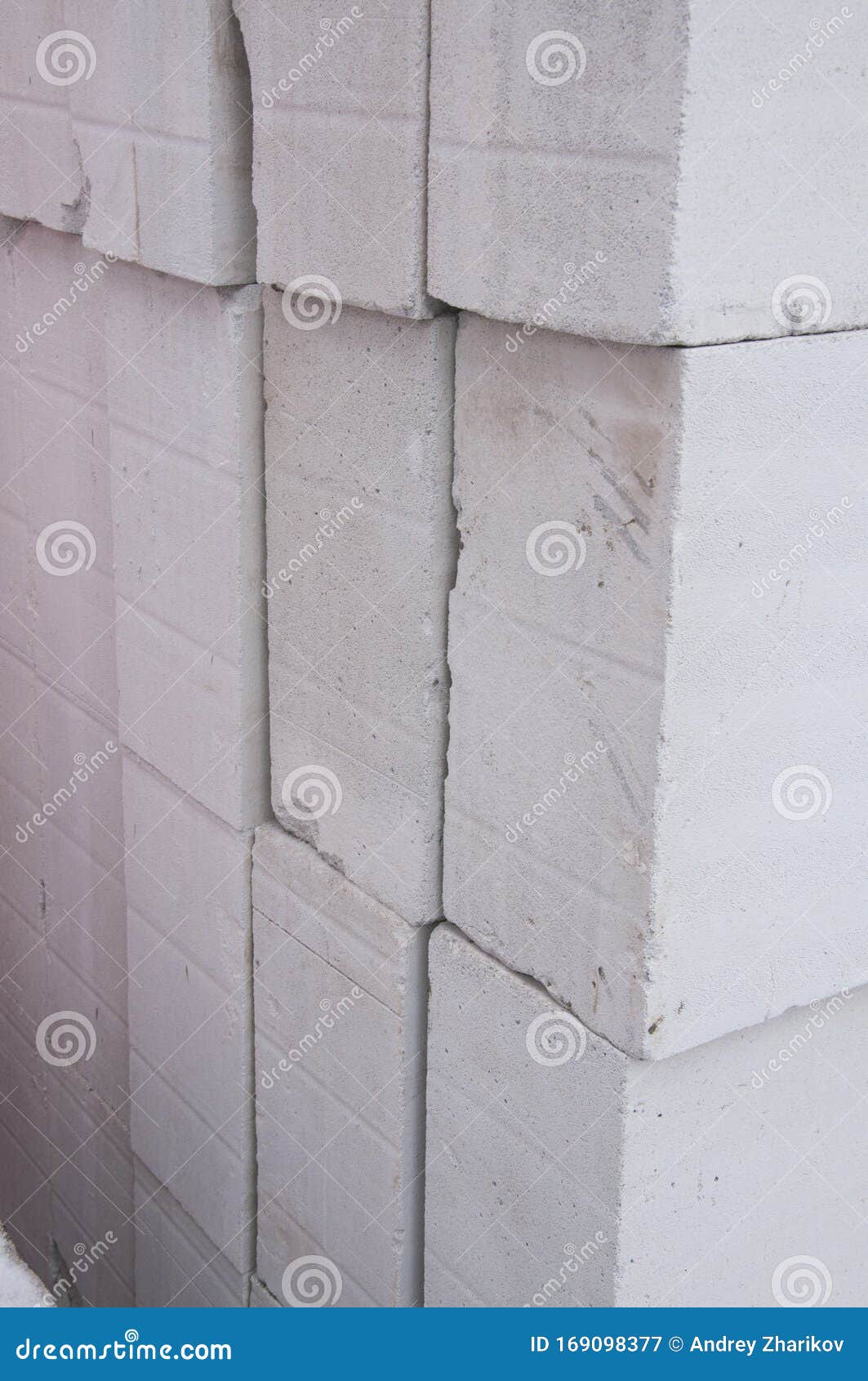 Large White Gas Blocks. Aerated Concrete and Cellular Concrete. Stock ...