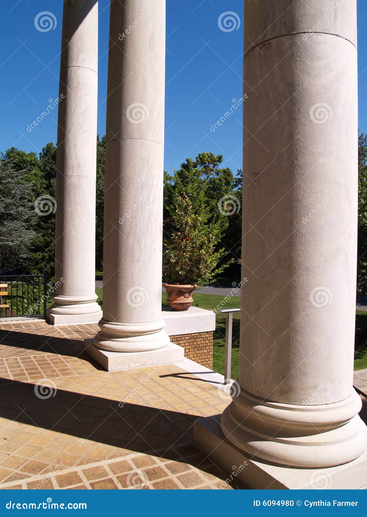 Large white porch columns stock photo. Image of classical - 6094980