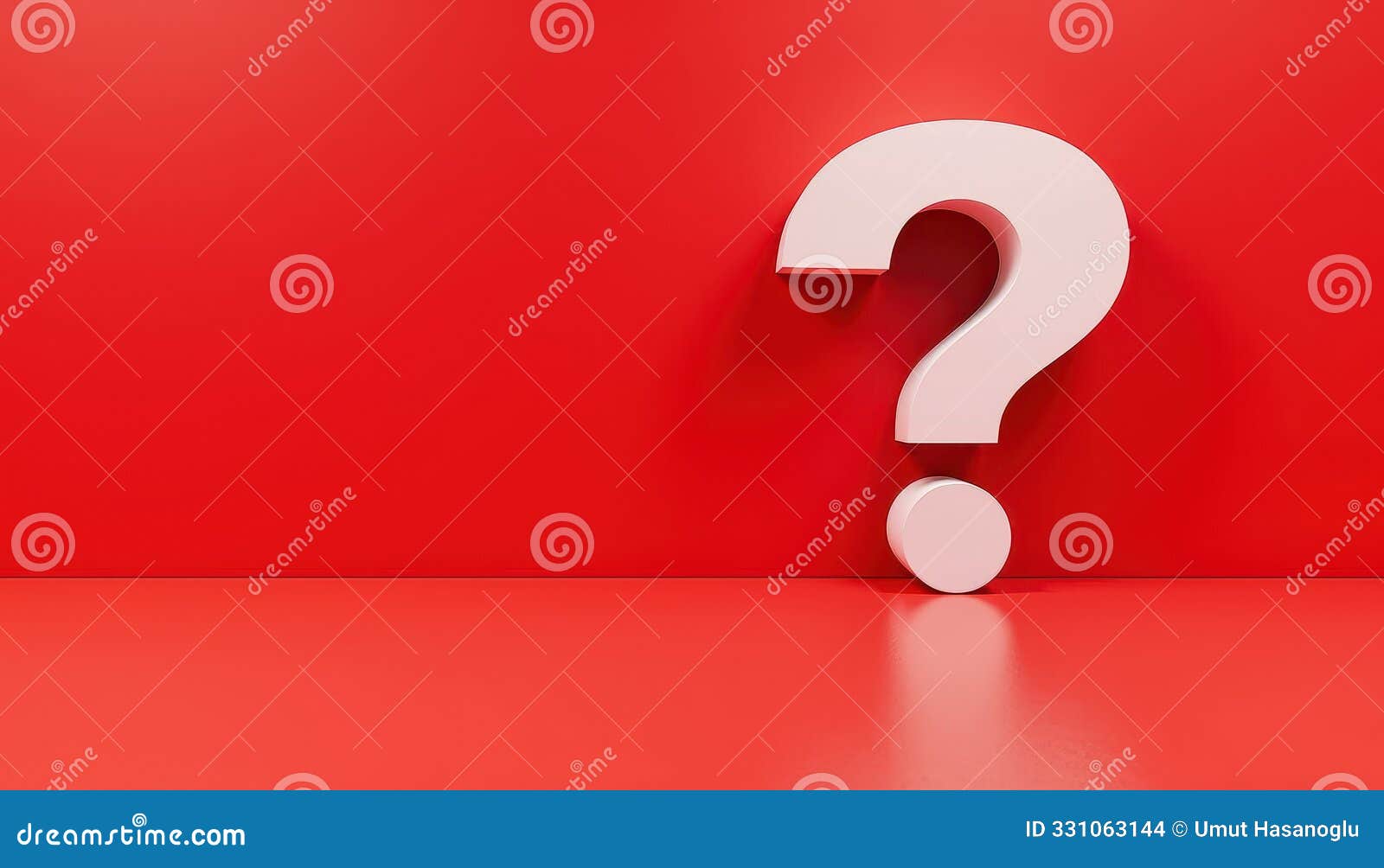 Large White Question Mark on a Vibrant Red Background. Stock ...