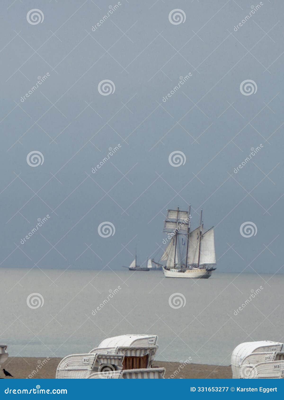 A Large White Sailing Boat Floats on the Baltic Sea Stock Image - Image ...