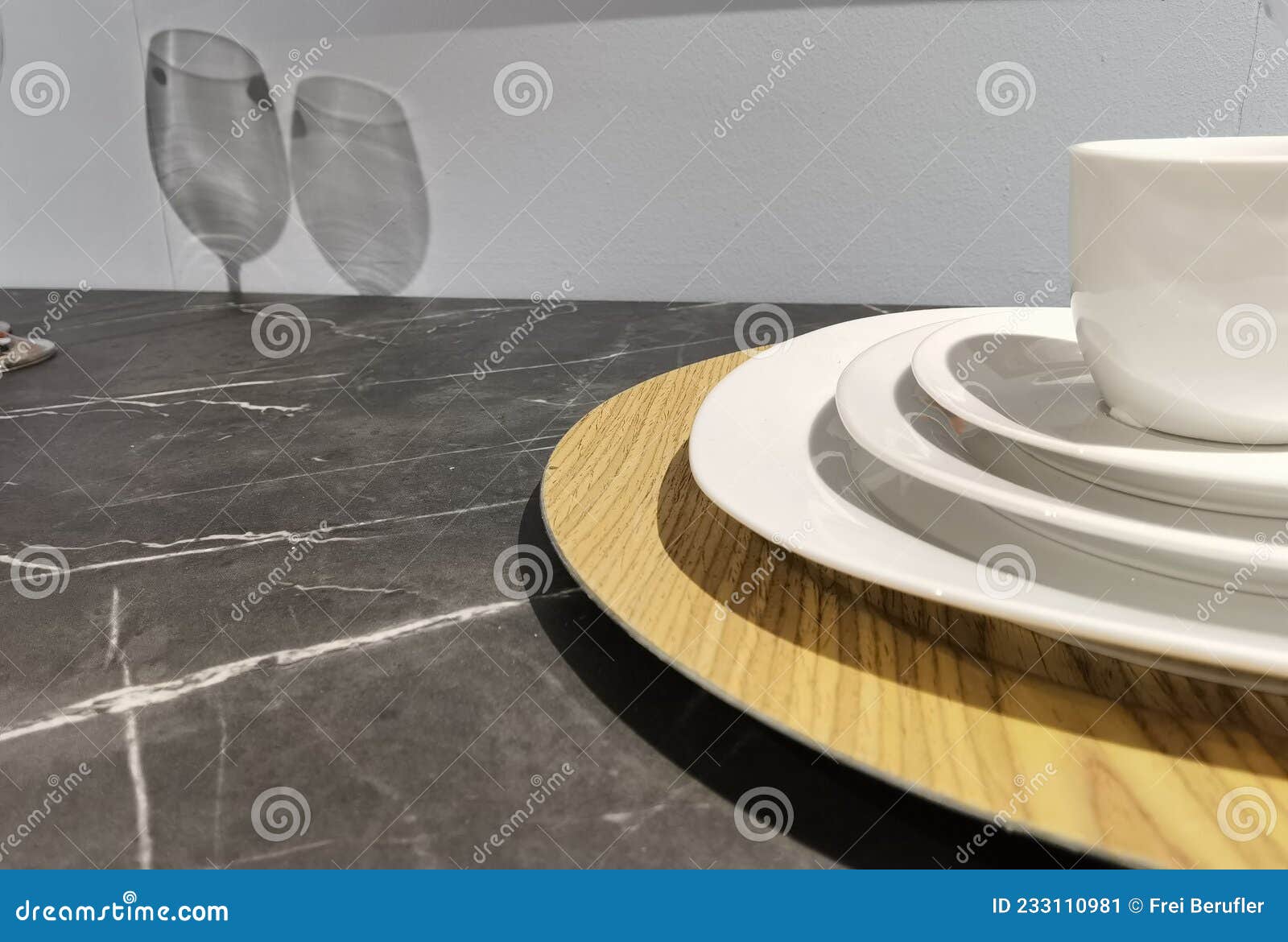 Large White Serving Plates Stacked Up Stock Image - Image of plates ...