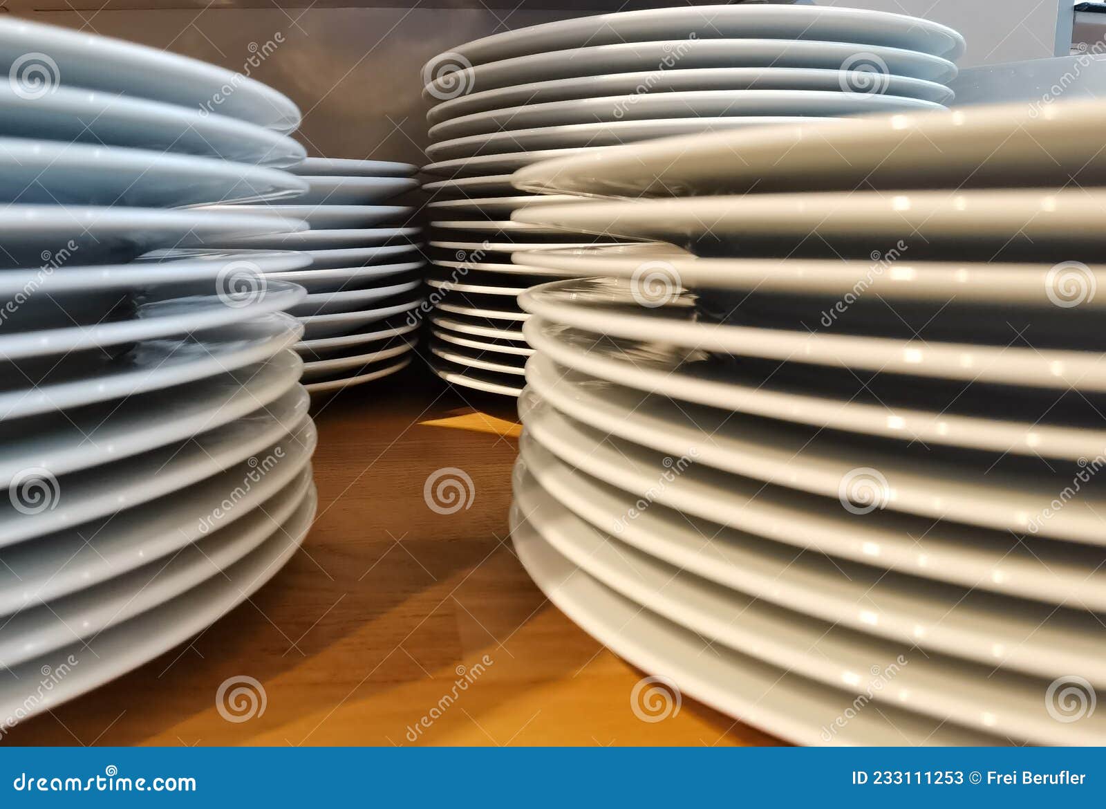 Large White Serving Plates Stacked Up Stock Image - Image of tableware ...