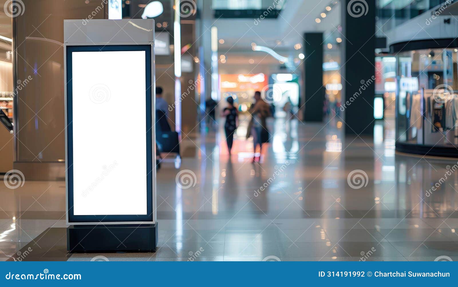A Large White Sign is in a Shopping Mall by AI Generated Image Stock ...
