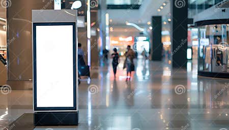 A Large White Sign is in a Shopping Mall by AI Generated Image Stock ...