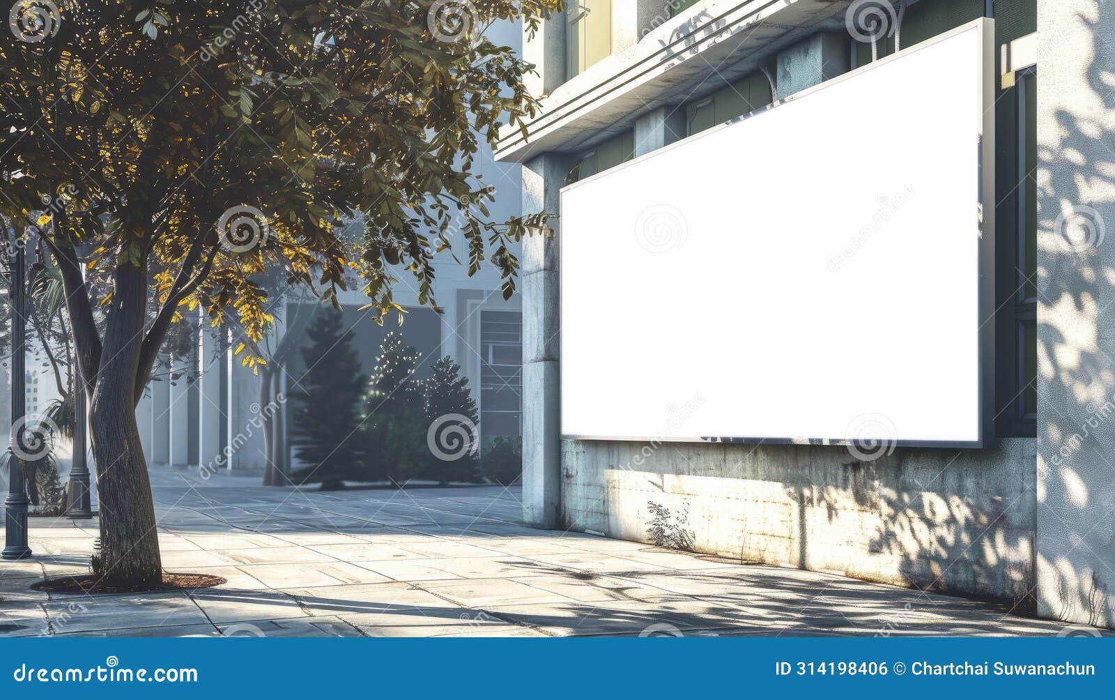 A Large White Sign is in a Shopping Mall by AI Generated Image Stock ...