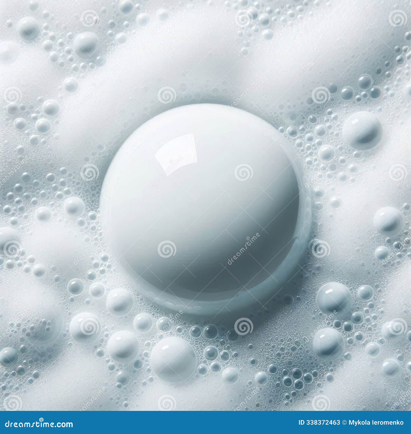A Large, White Soap Bubble among the Foam. Stock Image - Image of ...