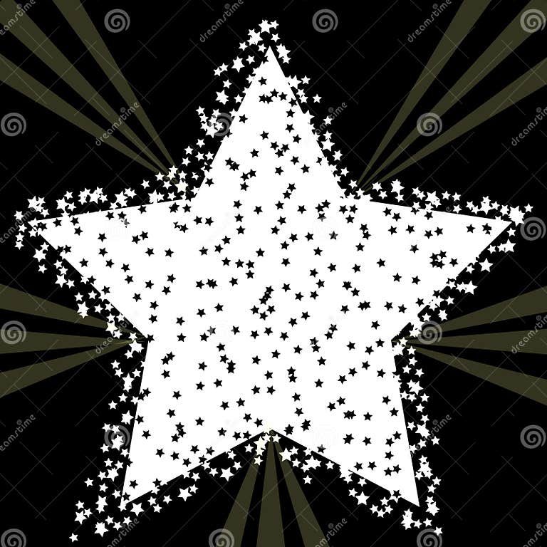 A Large White Star with Rays Stock Illustration - Illustration of ...