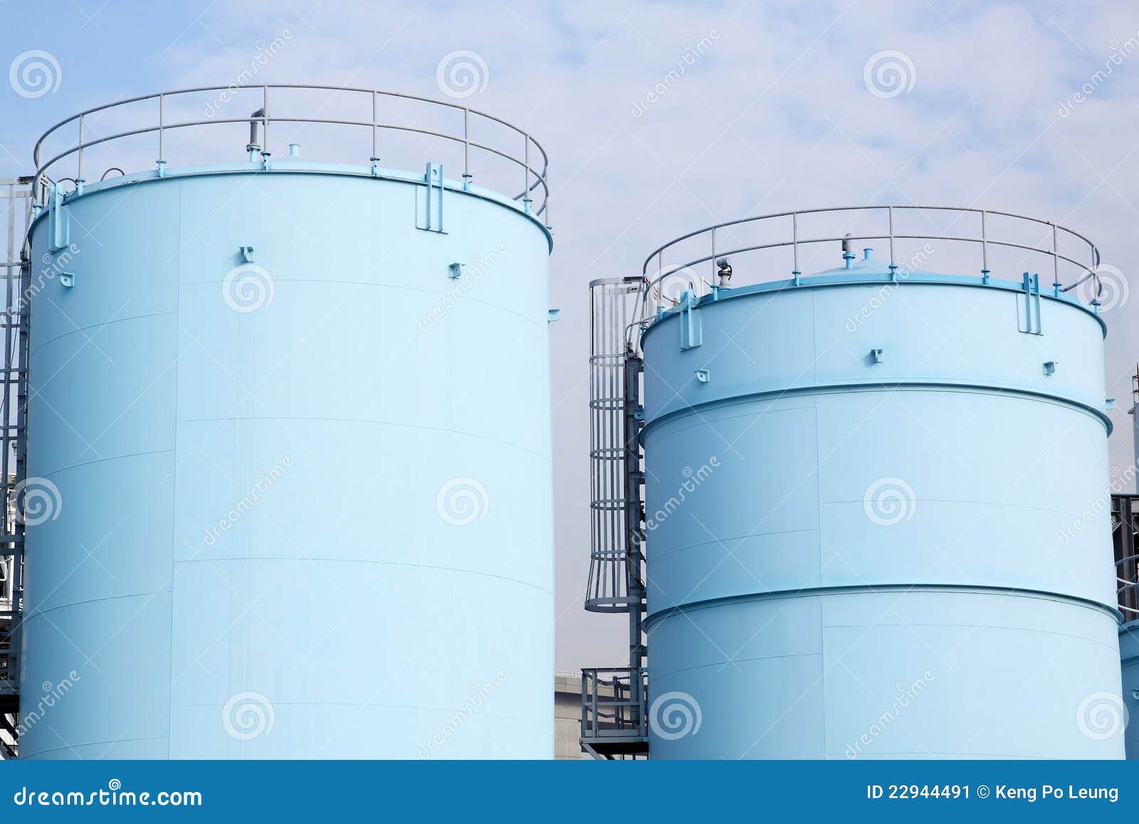Large White Tanks for Petrol and Oil Stock Image - Image of farm ...